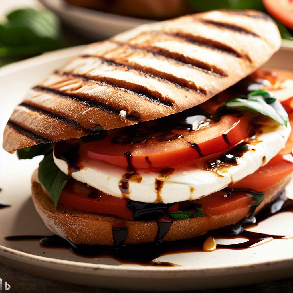 Caprese Panini with Fresh Mozzarella, Tomato, and Balsamic Glaze