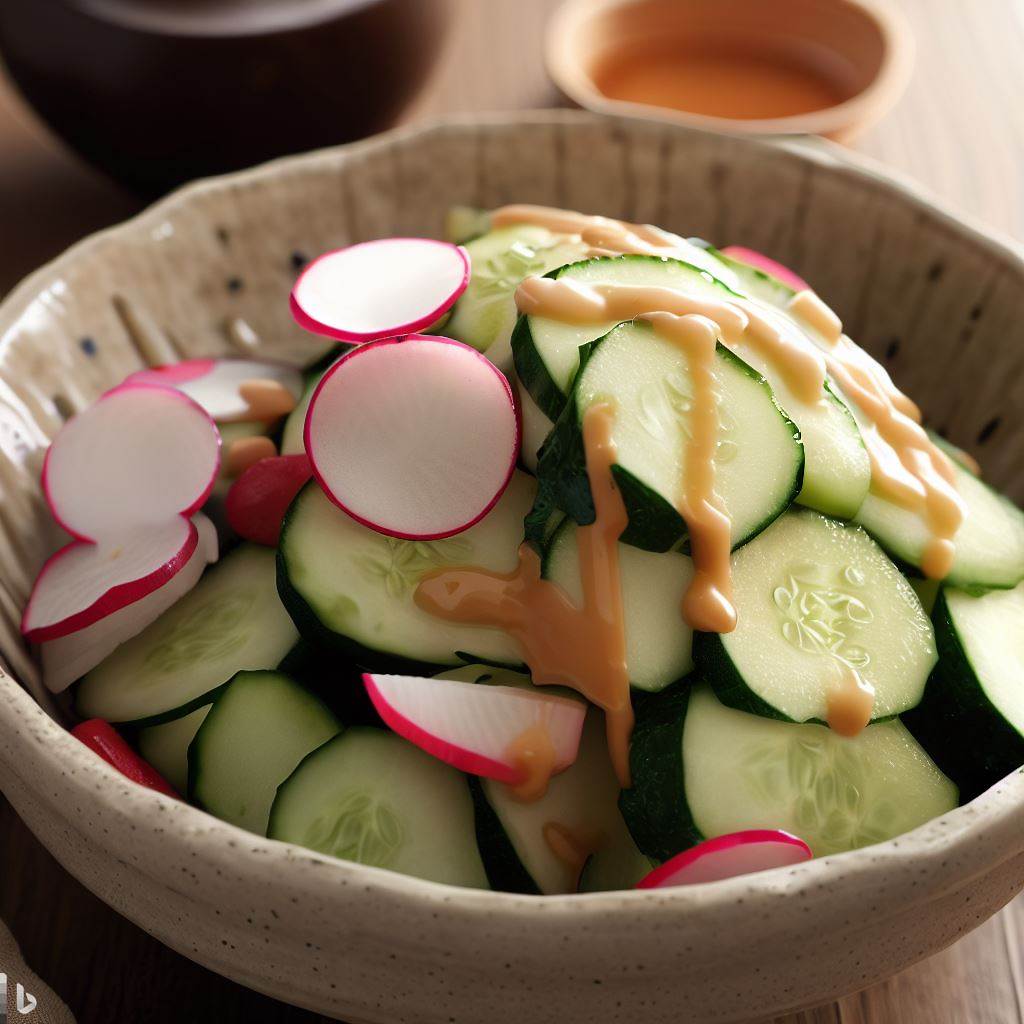 Cucumber and Radish Salad with Miso Dressing