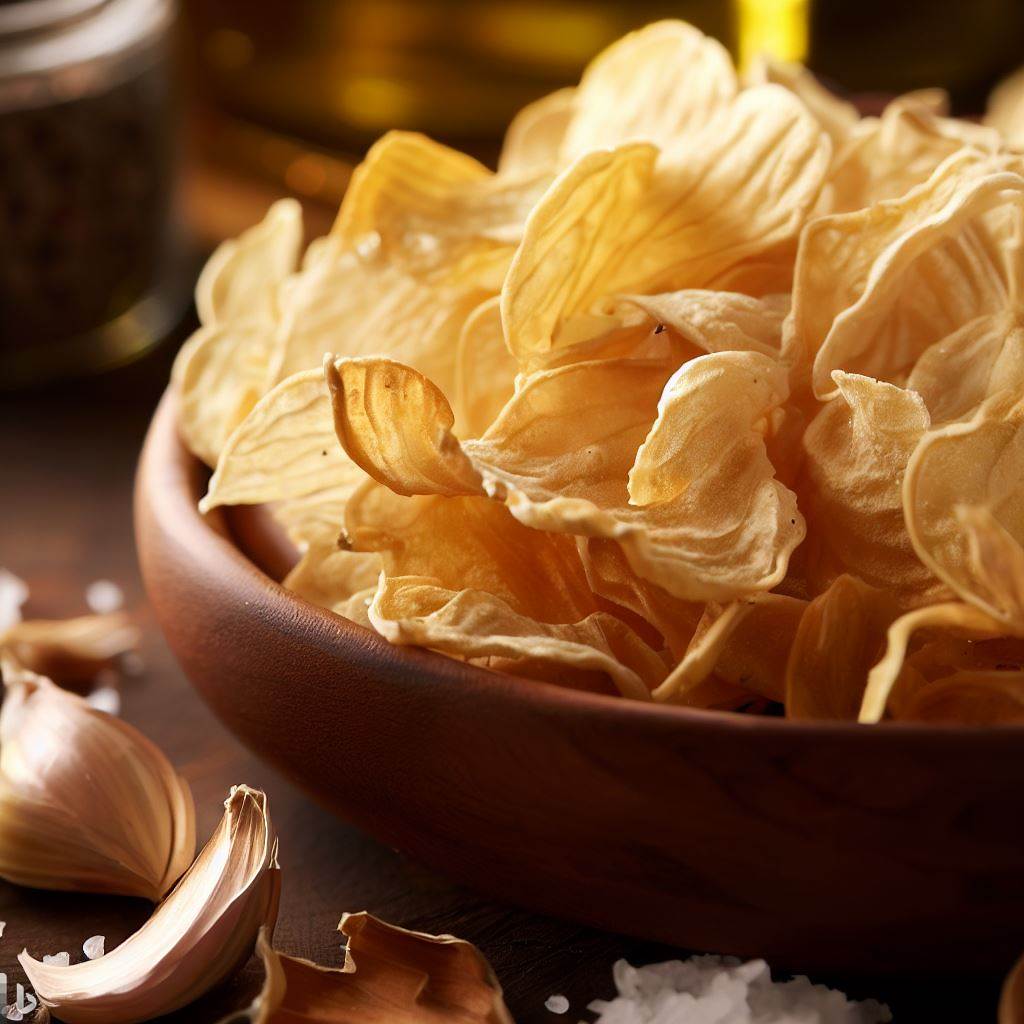 Dehydrated Garlic Chips with Olive Oil and Sea Salt