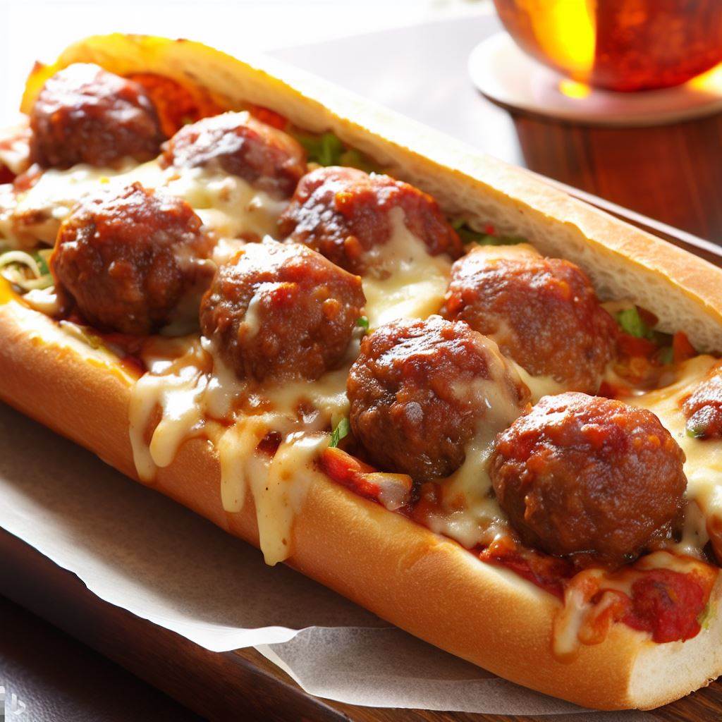 Delicious Meatball Sub Pizza