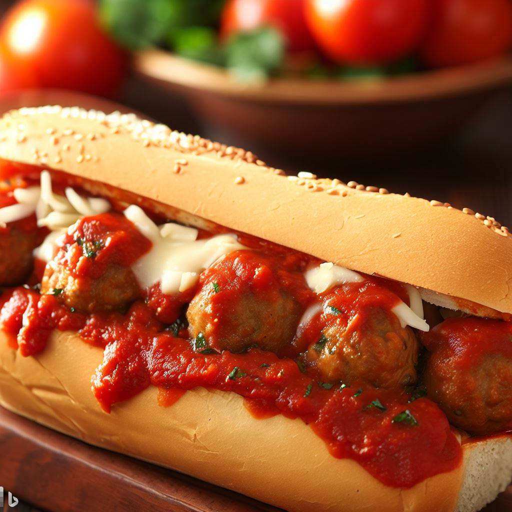 Delicious Meatball Sub with Marinara and Mozzarella