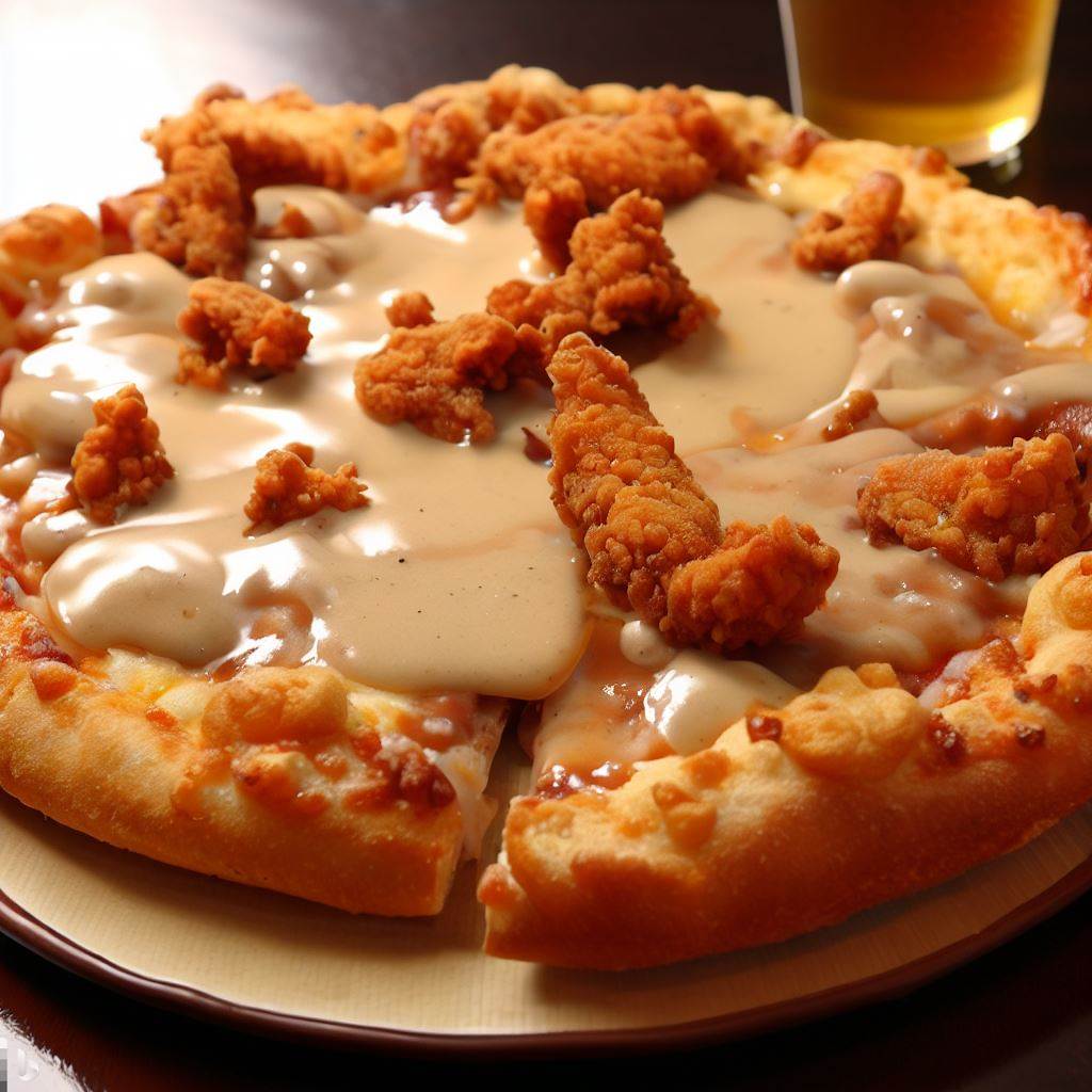 Fried Chicken and Gravy Pizza