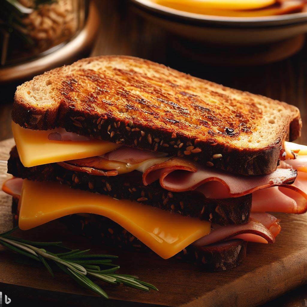 Grilled Cheese with Smoked Ham and Cheddar