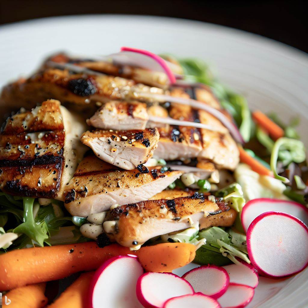Grilled Chicken and Roasted Radish and Carrot Salad with Dijon ...