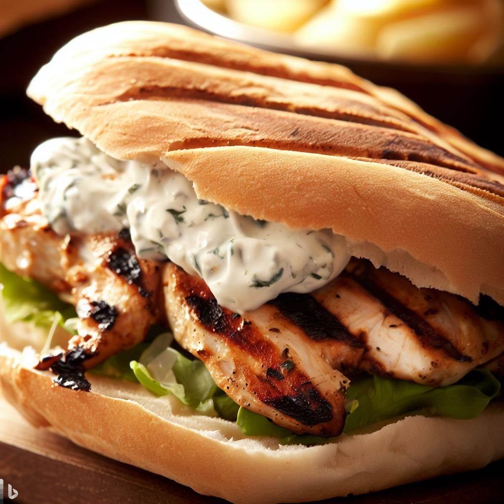 Grilled Chicken and Tzatziki Sandwich