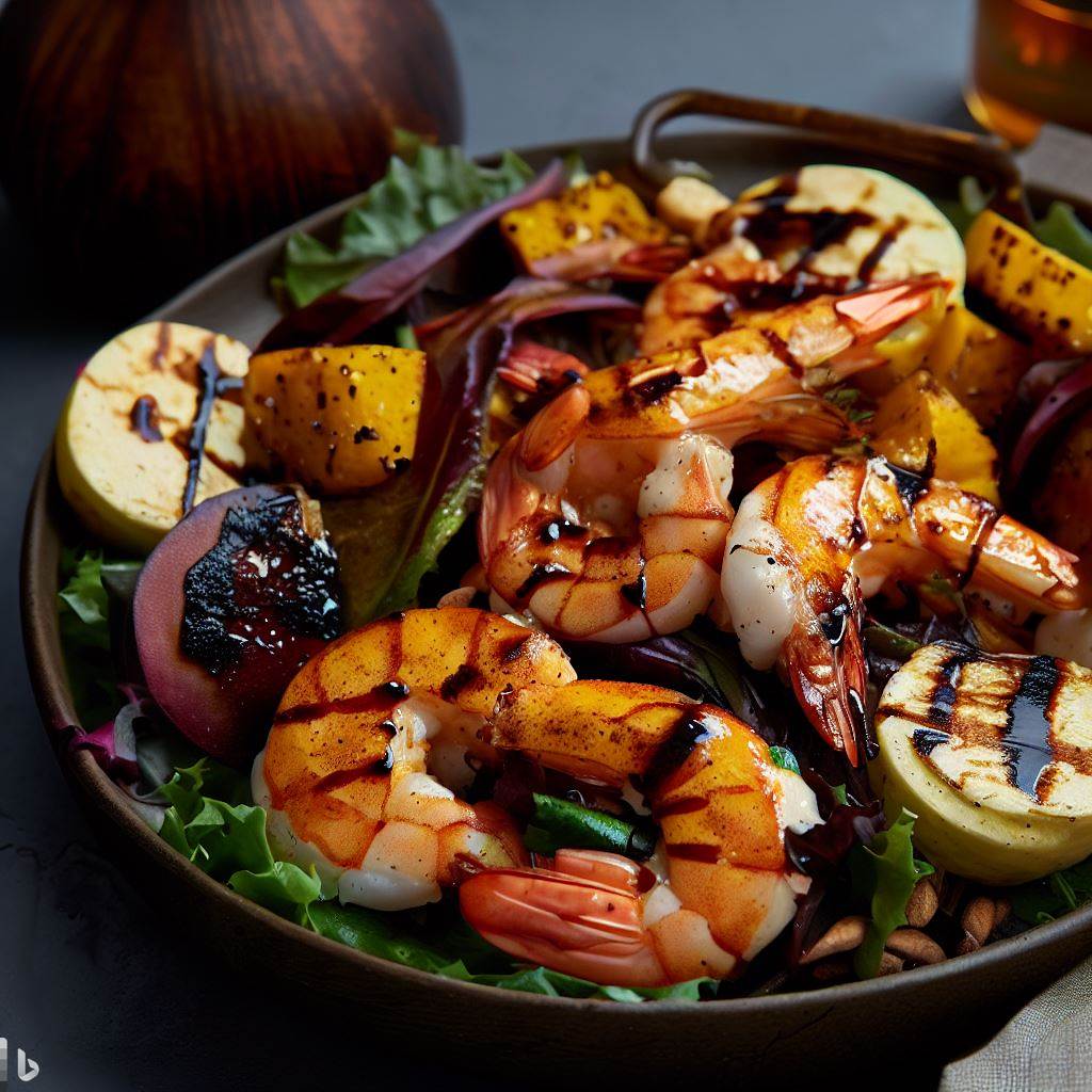 Grilled Shrimp and Roasted Acorn Squash Salad with Maple Balsamic ...