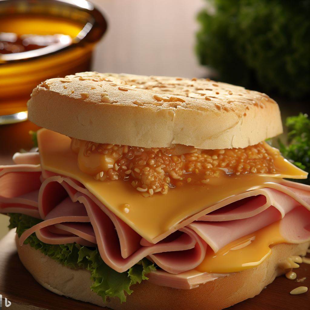 Ham and Cheddar Sandwich with Honey Mustard