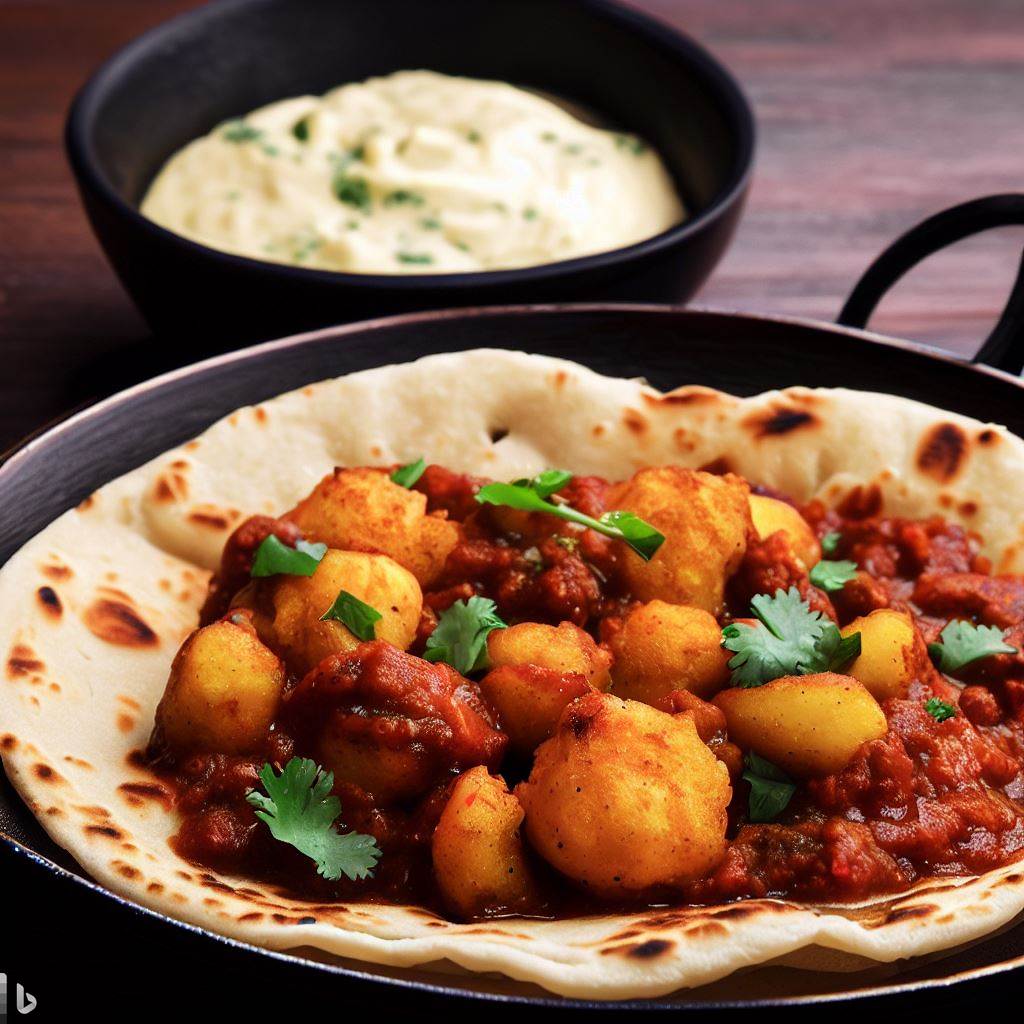 Indian Aloo Gobi with Naan