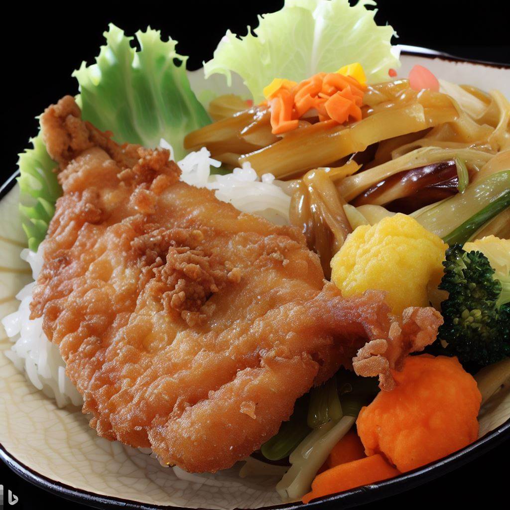 Japanese Agemono - Fried Fish with Vegetables