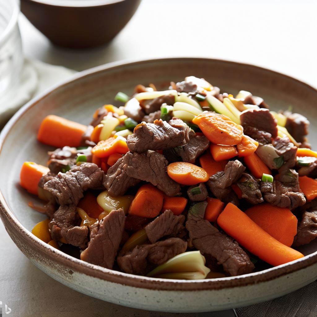Oil-Free Beef and Carrot Stir Fry