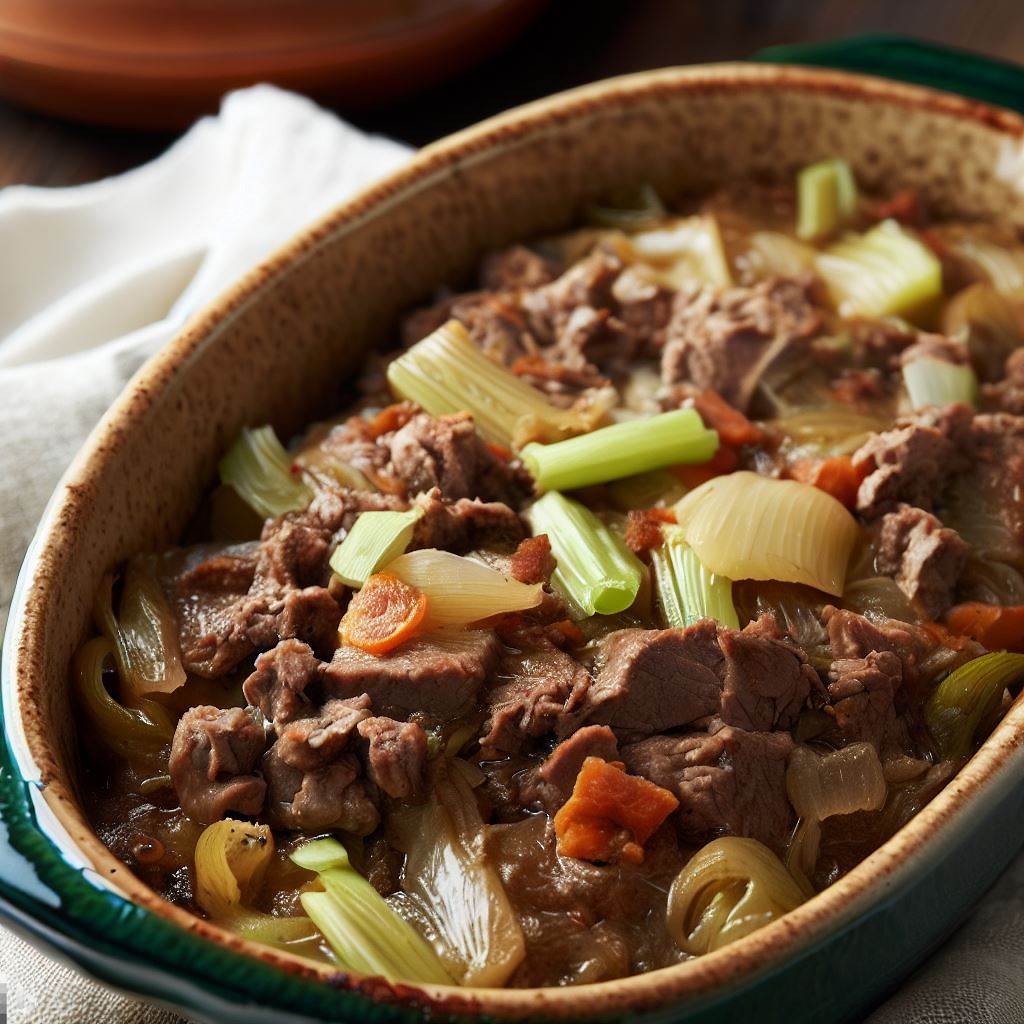 One-Serving Beef and Leek Casserole