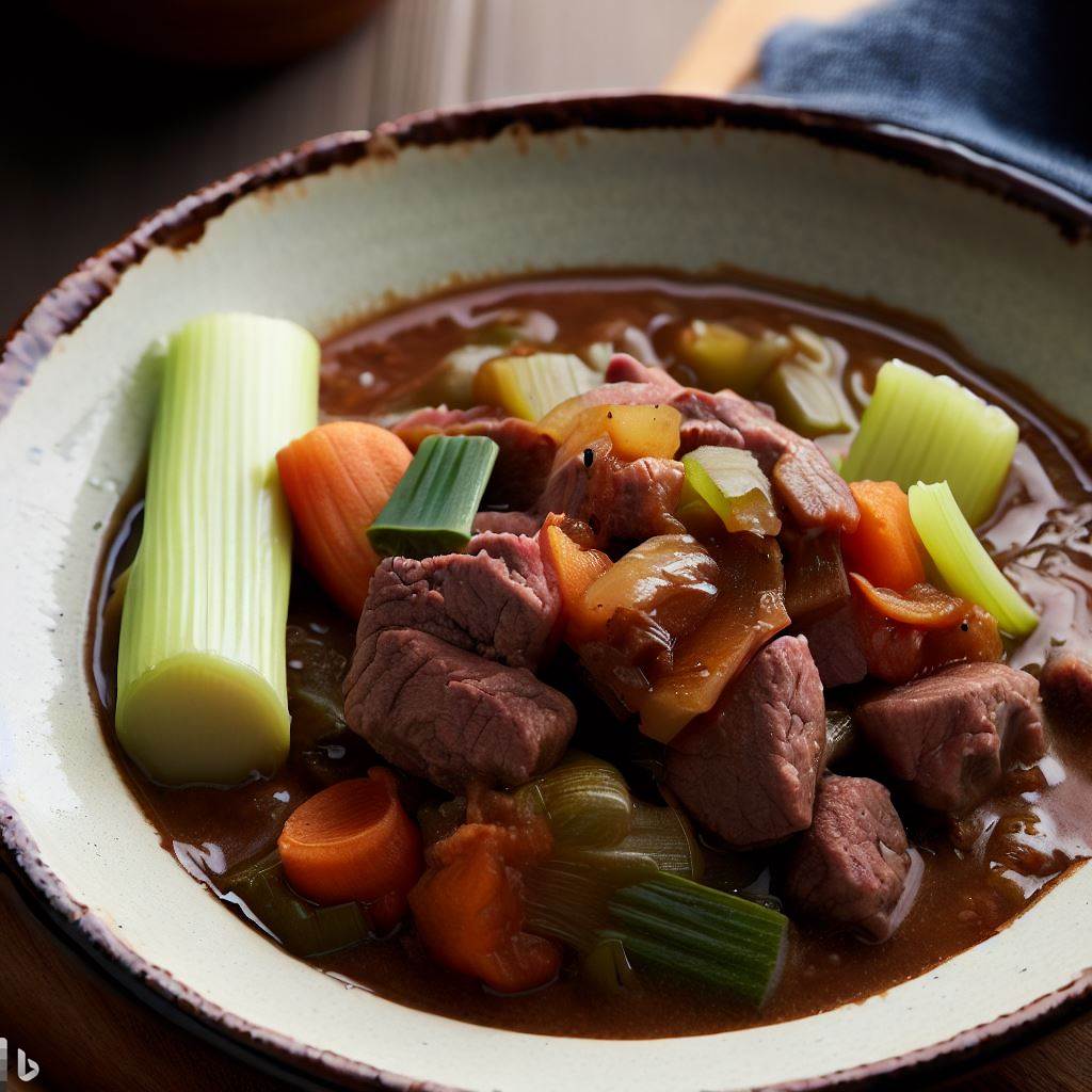 One-Serving Beef and Leek Stew