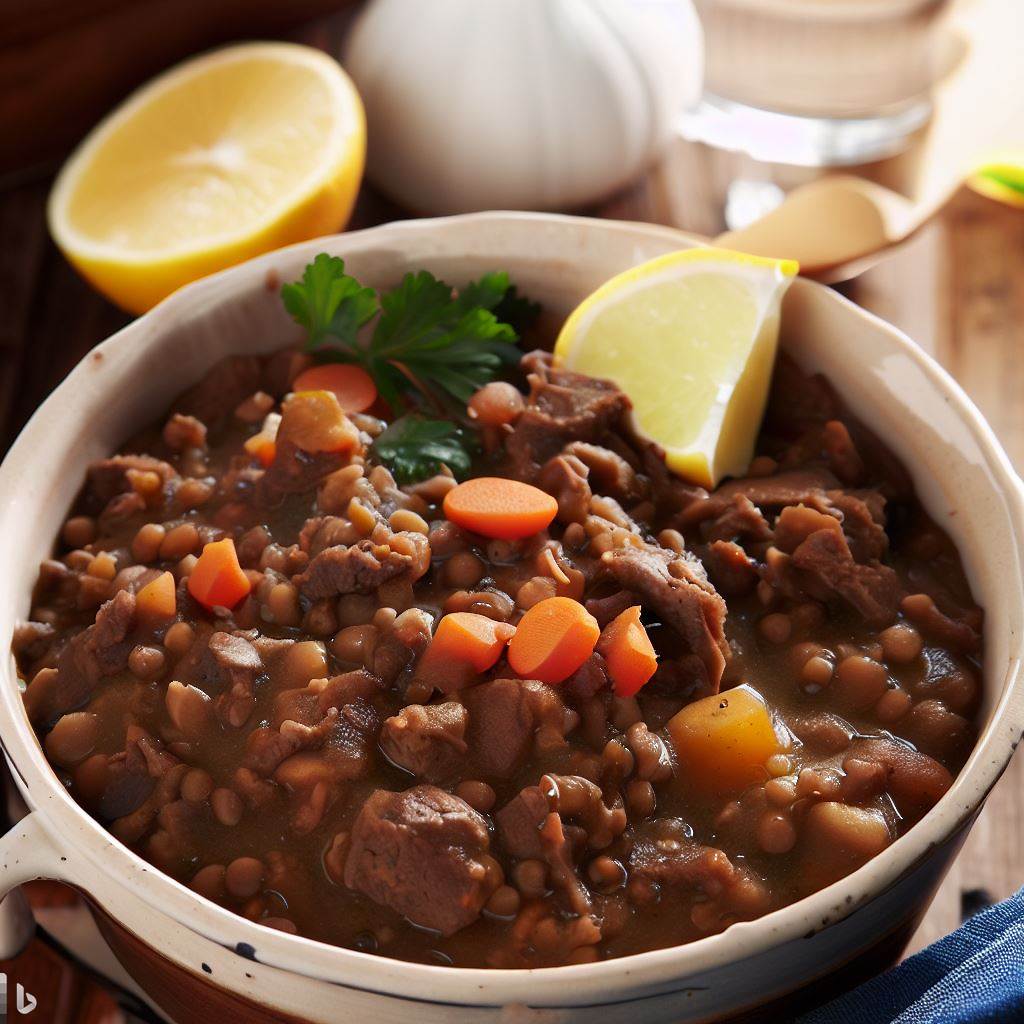 One-Serving Beef and Lentil Stew