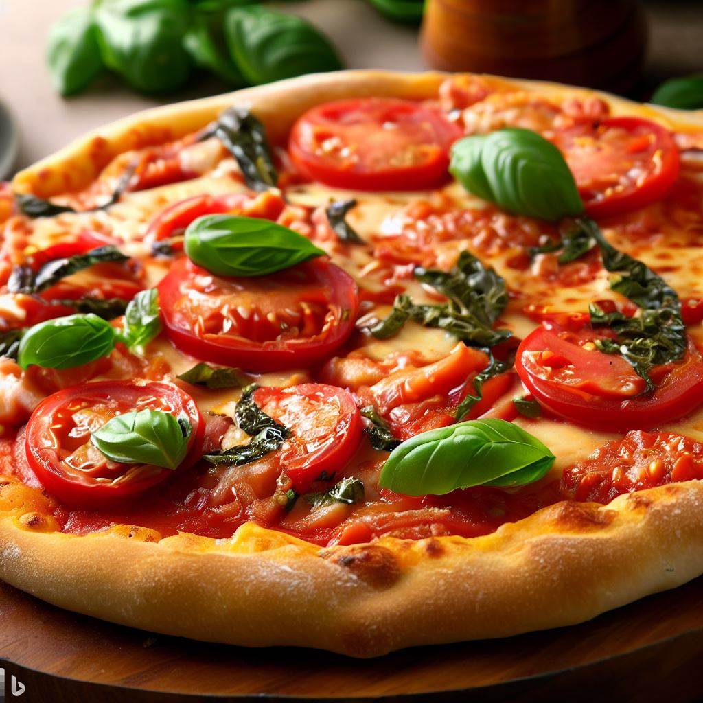 One Serving Tomato and Basil Pizza