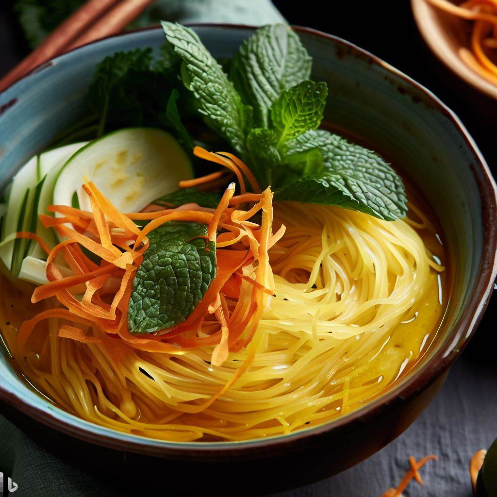 One Serving Vietnamese Style Mi Quang (Turmeric Noodle Soup)