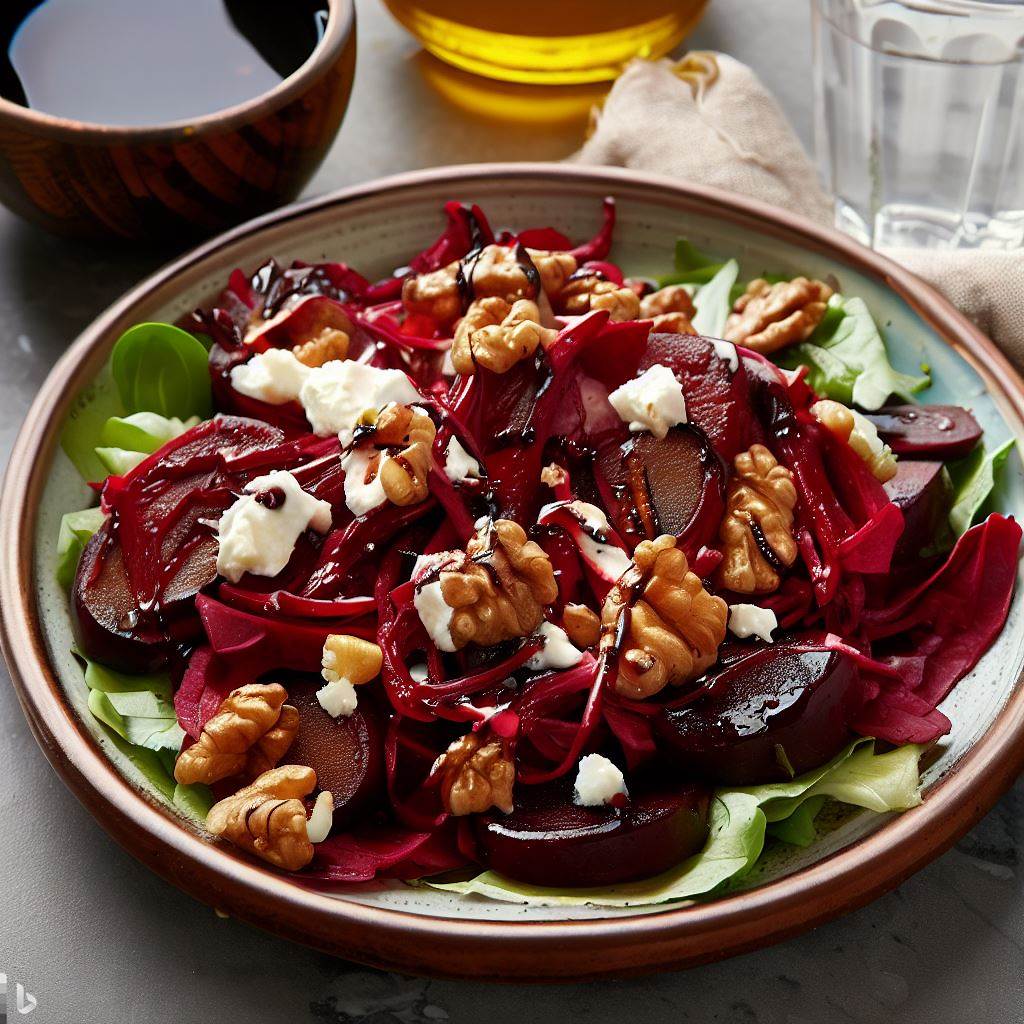 Roasted Beet and Blue Cheese Walnut Salad with Balsamic Vinaigrette