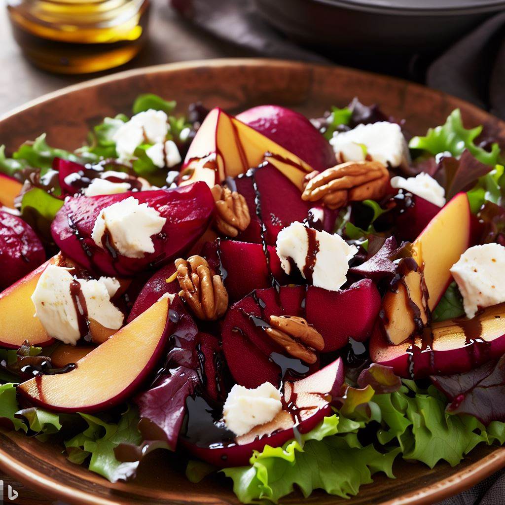 Roasted Beet and Pear Salad with Goat Cheese and Balsamic Vinaigrette