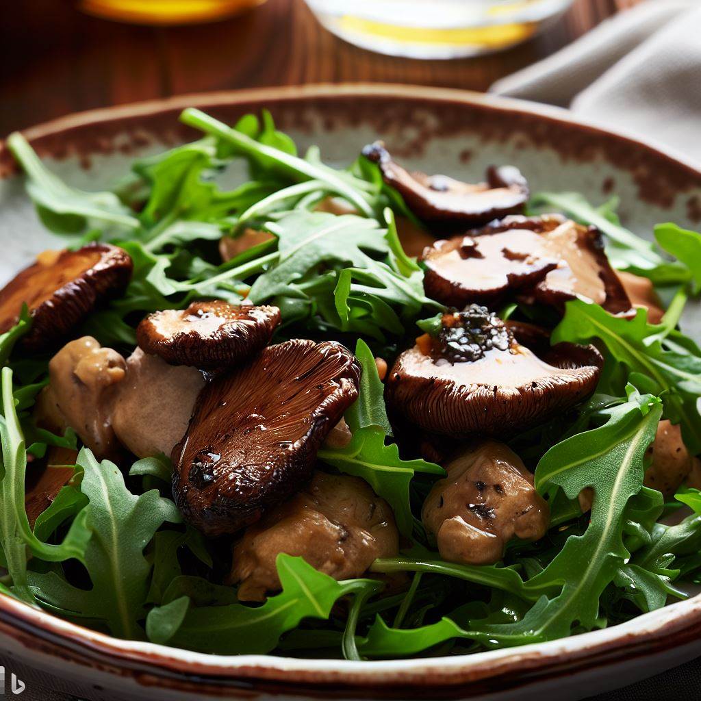 Roasted Mushroom and Arugula Salad with Truffle Vinaigrette