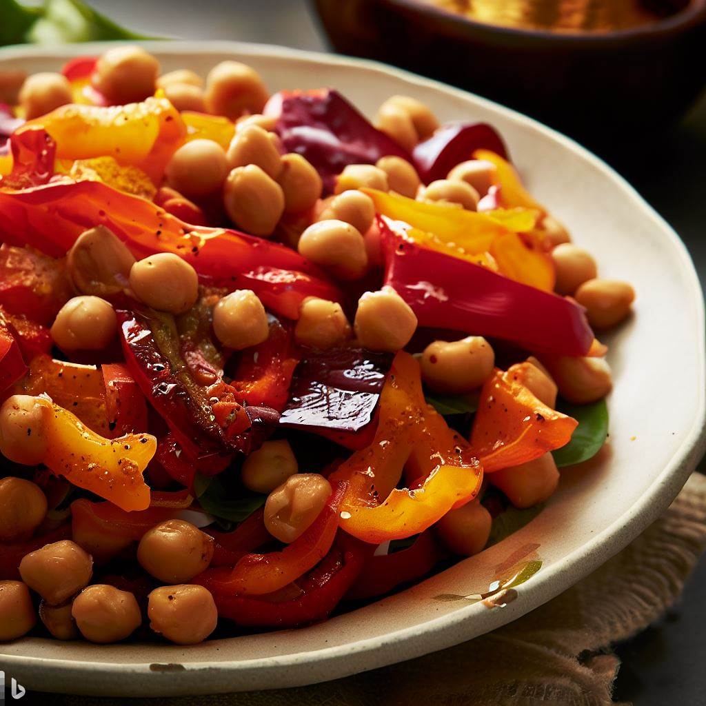 Roasted Red Pepper and Chickpea Salad
