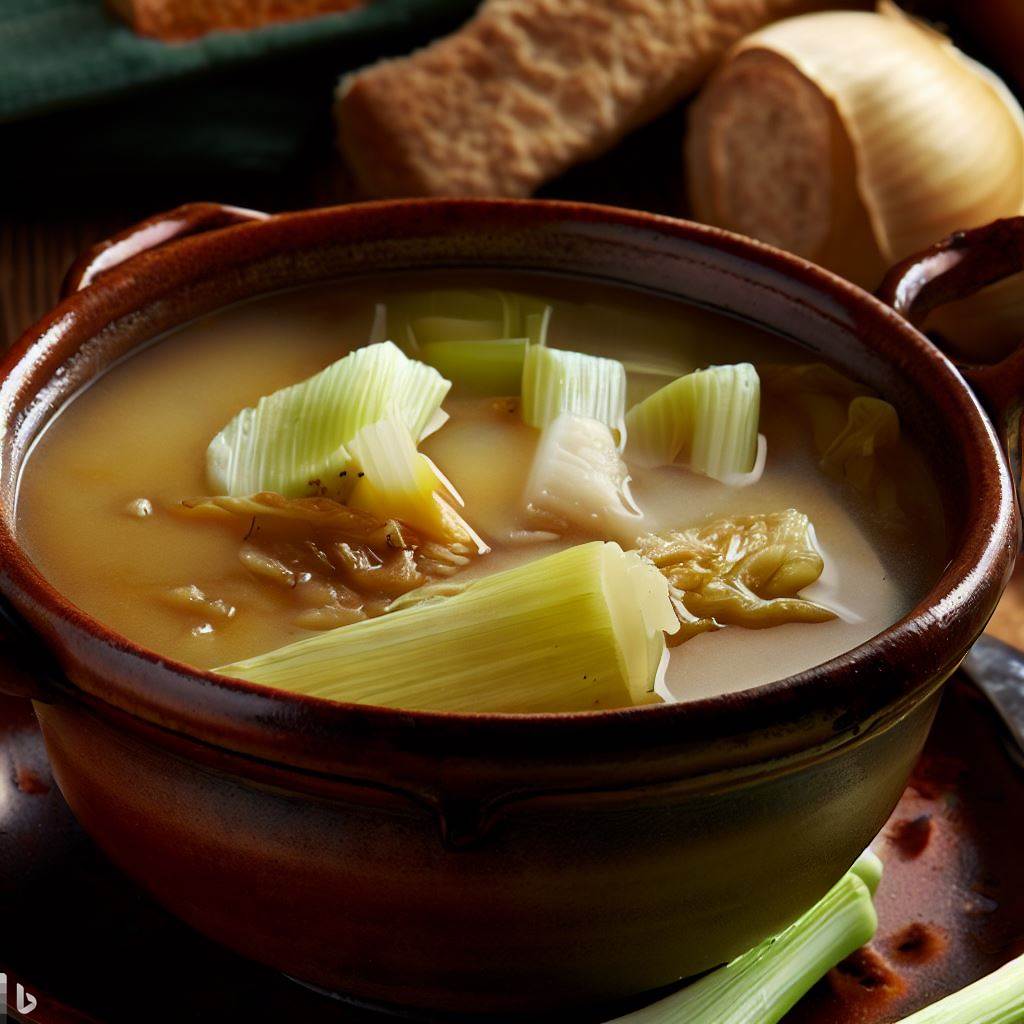 Traditional Welsh Cawl Cennin (Leek Soup)