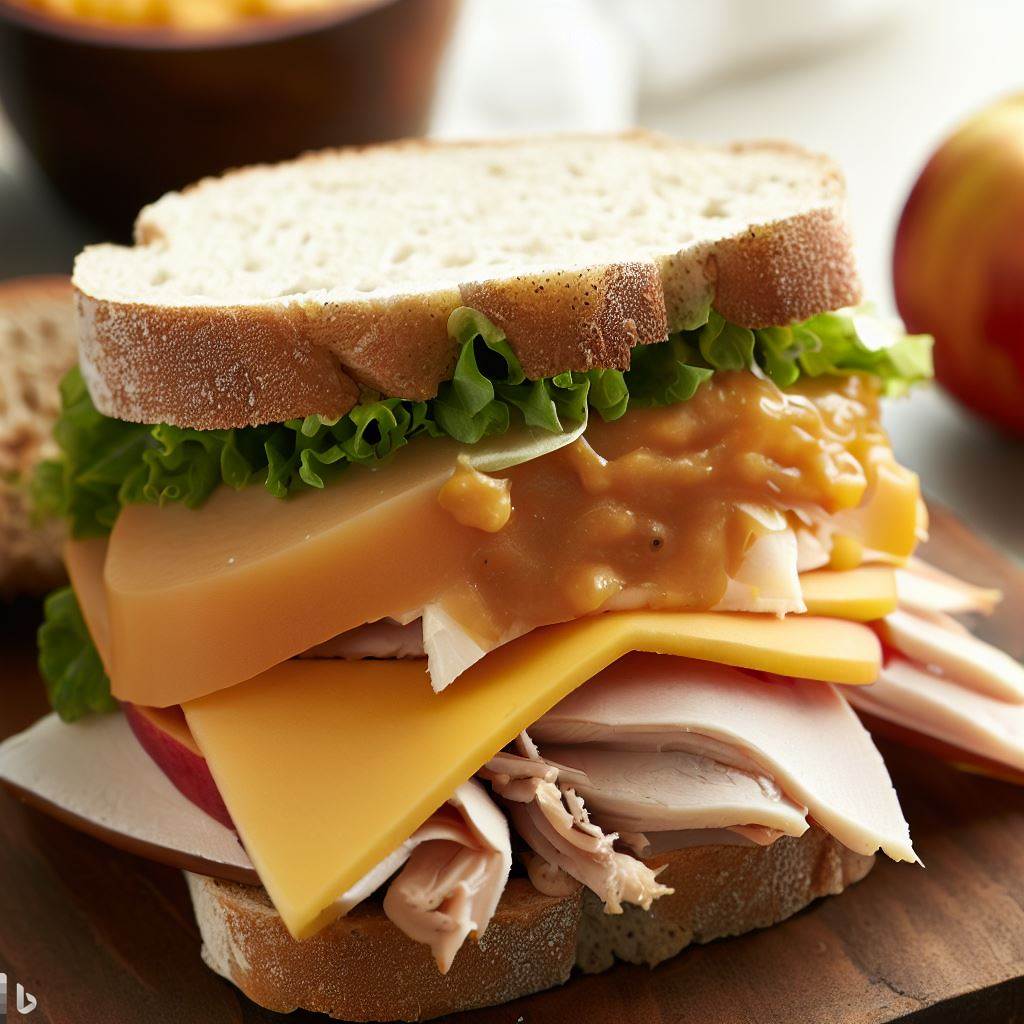 Turkey and Cheddar Sandwich with Apple Butter