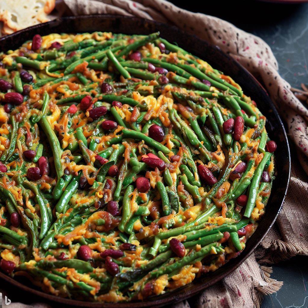 Vegan Persian Style Kookoo-yeh Loobia (Green Bean Frittata)