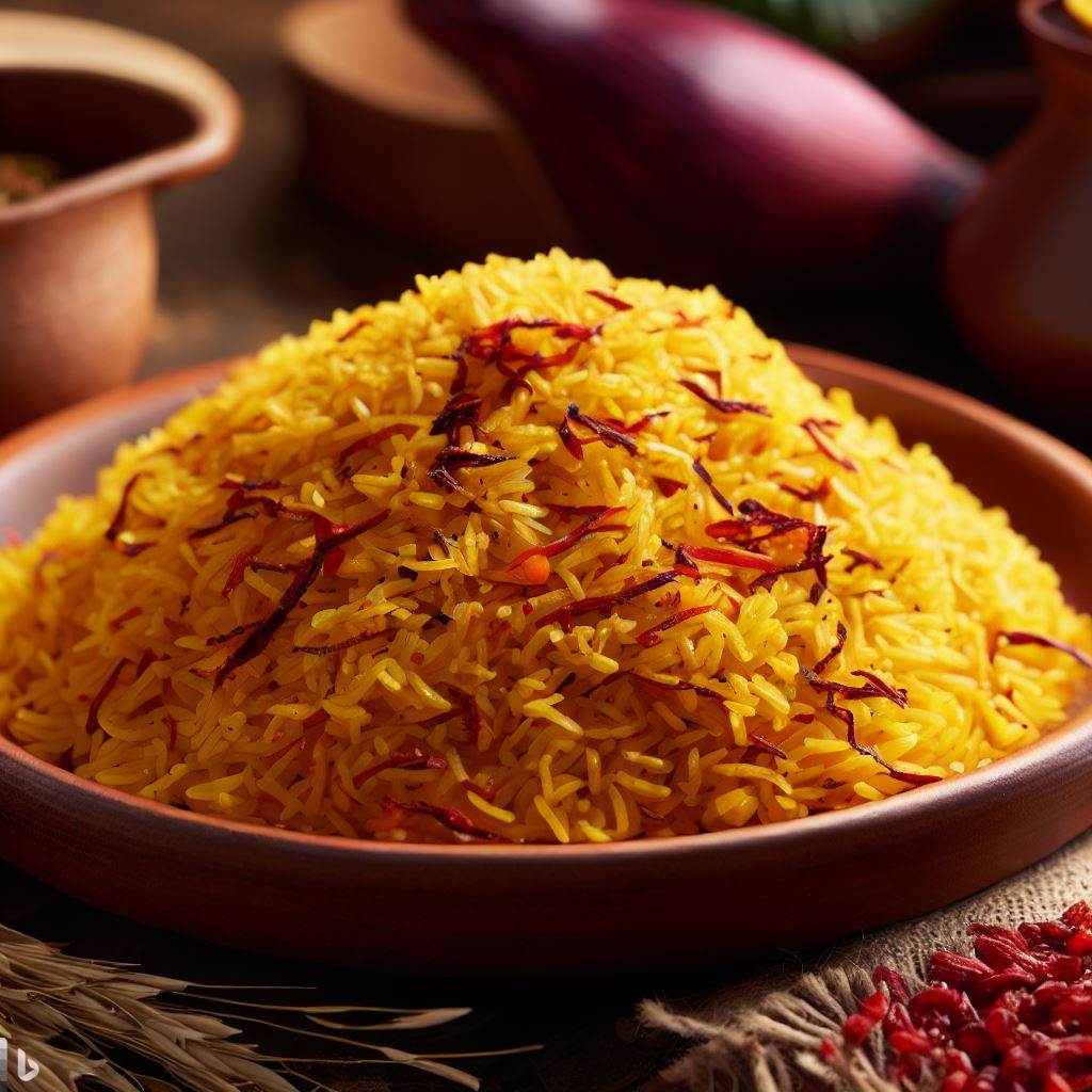 Vegan Persian Style Saffron Rice