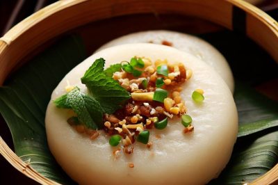 Vietnamese Style Banh Beo (Steamed Rice Cakes)