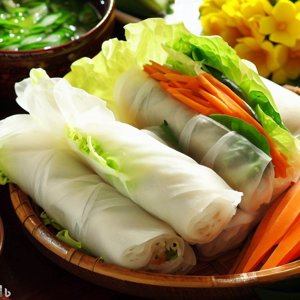 Vietnamese Style Banh Cuon Chay (Vegetable Steamed Rice Rolls)