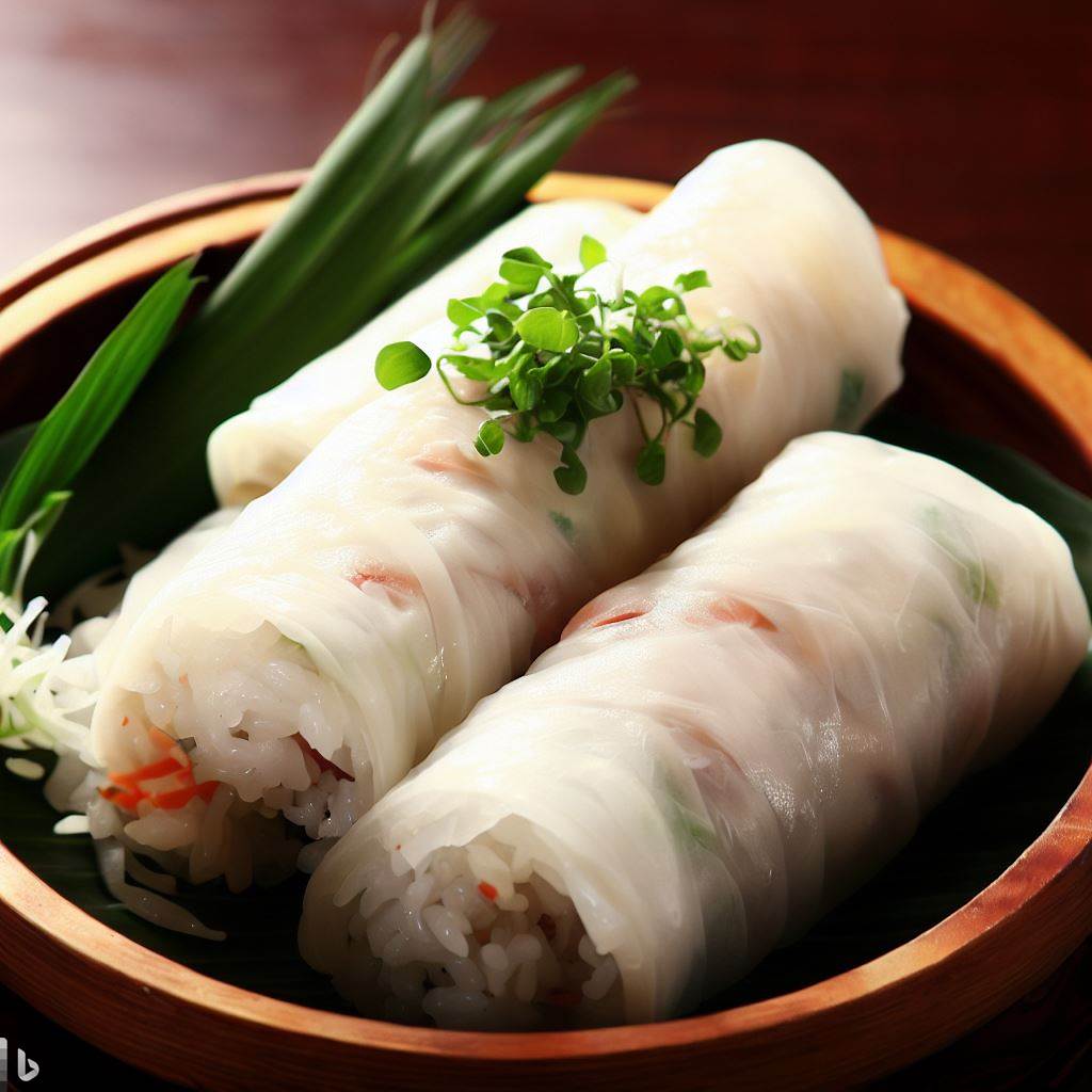 Vietnamese Style Banh Cuon (Steamed Rice Rolls)