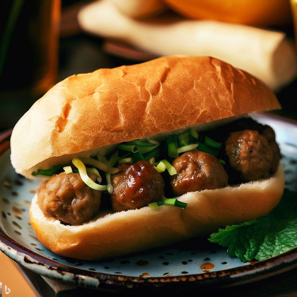 Vietnamese Style Banh Mi Xiu Mai (Meatball Sandwich)
