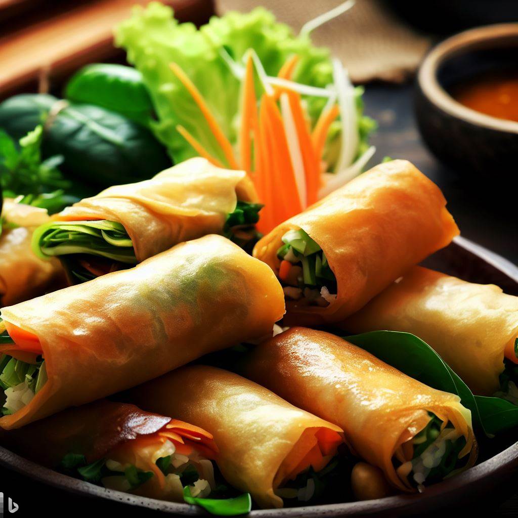 Vietnamese Style Cha Gio Chay (Vegetable Fried Spring Rolls)