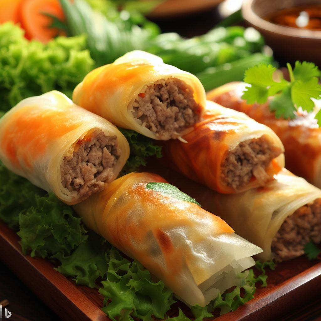 Vietnamese Style Cha Gio Thit (Spring Rolls with Pork)