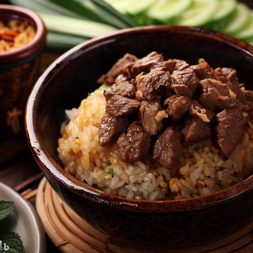 Vietnamese Style Com Tam Bo (Broken Rice with Beef)