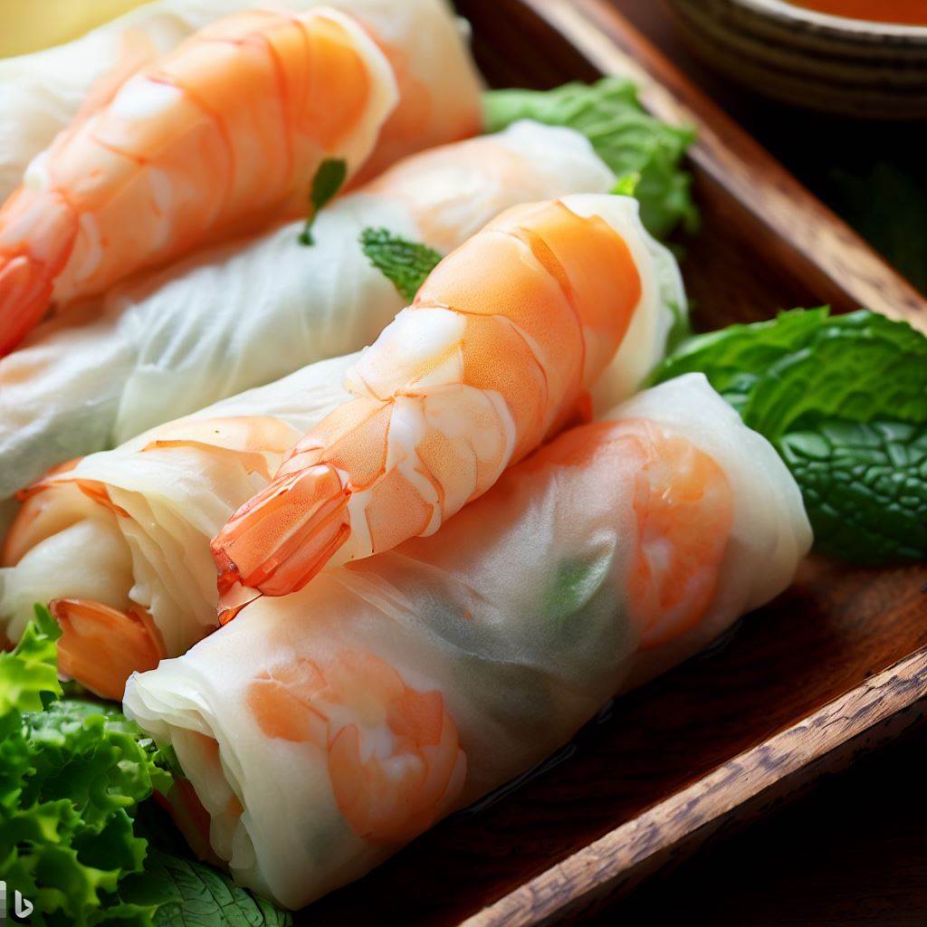 Vietnamese Style Goi Cuon Tom (Shrimp Spring Rolls)