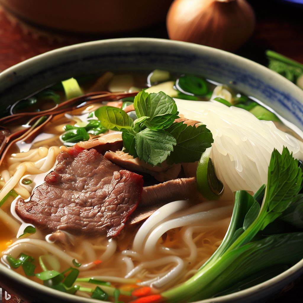 Vietnamese Style Hu Tieu Clear Noodle Soup
