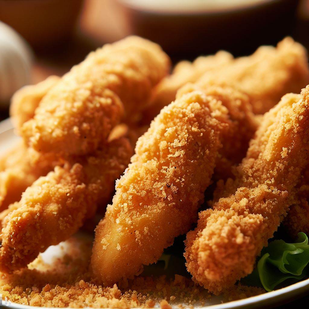 Crispy Fried Chicken Fingers with Breadcrumbs