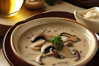 Oil-Free Cream of Mushroom and Sherry Soup