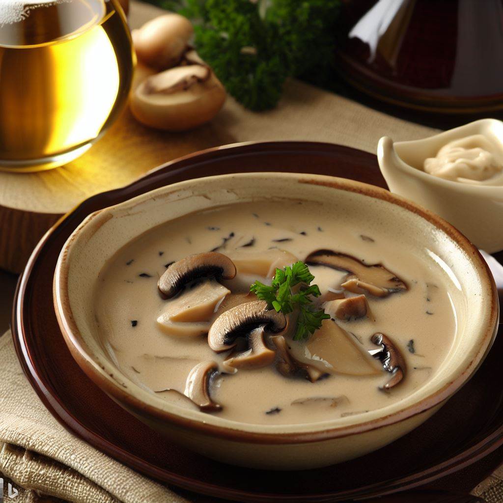 Oil-Free Cream of Mushroom and Sherry Soup