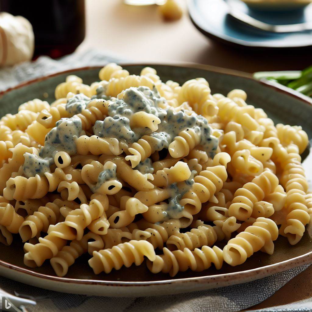 One Serving Oil-Free Cavatappi with Gorgonzola Sauce