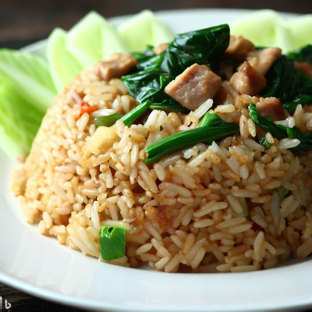 Stir-Fried Rice with Pork and Bok Choy