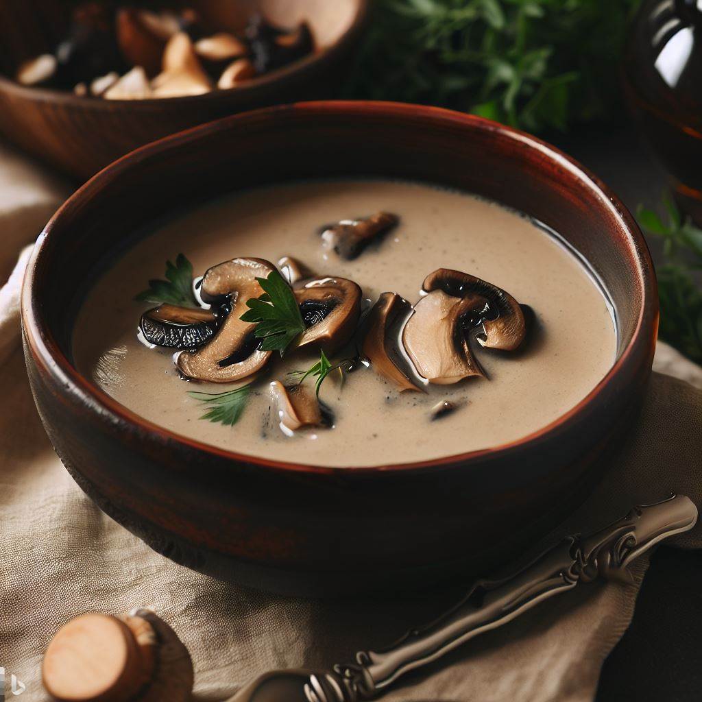 Vegan Cream of Mushroom and Sherry Soup