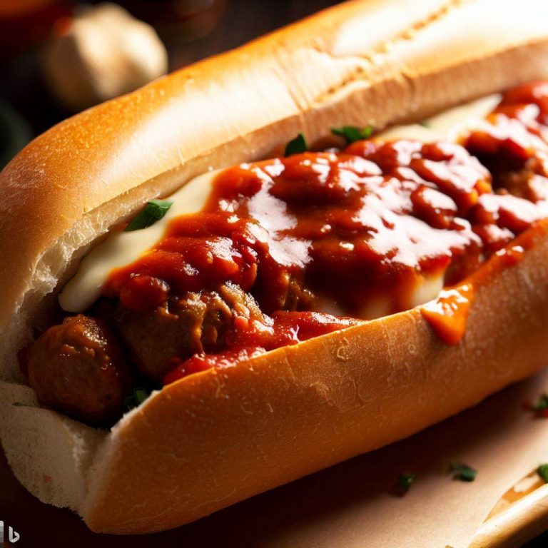 Delicious Meatball Sub with Provolone and Marinara Sauce